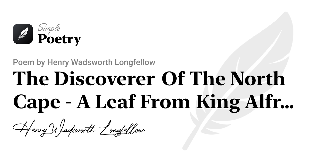 The Discoverer Of The North Cape - A Leaf From King Alfre...